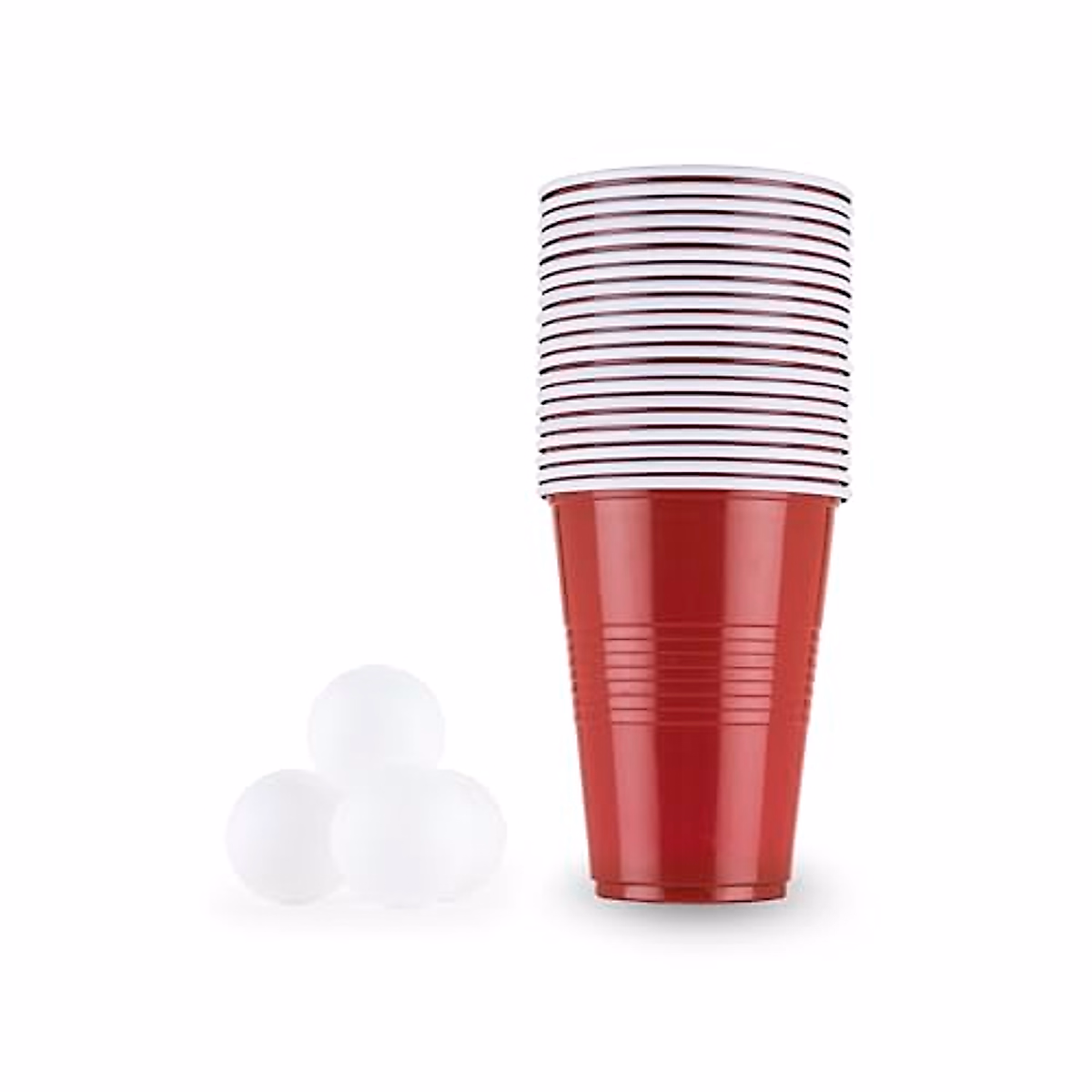 True Beer Pong Kit - Beer Pong Cups with Ping Pong Balls - Beer Cup Red Set of 20 Cups and 4 Ping Pong Balls