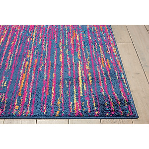 Nourison Passion Abstract Multicolor 3'9" x 5'9" Area -Rug, Easy -Cleaning, Non Shedding, Bed Room, Living Room, Dining Room, Kitchen (4x6)
