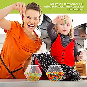 Hoolerry 16 Pcs Hexagon Plastic Candy Jars with Lids 30oz Canister Container Jar Bucket for Candy Buffet Cookies Snacks Gifts and Storage Countertop Display