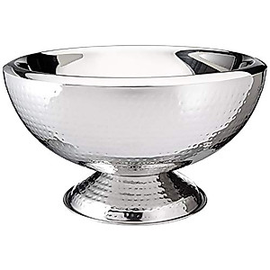 Elegance Hammered 3-Gallon Stainless Steel Doublewall Punch Bowl