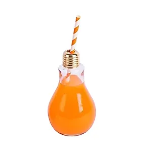 400ML Light Bulb Shaped Glass Bottle Novelty Drinking Glasses Party Favors for Drinks Beers Cocktails
