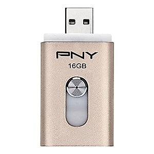PNY Duo-Link On-The-Go 16GB USB Flash Drive for iPad (P-FDI16GOTGA-GE)