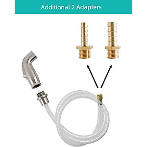 Hygie Rinse Kitchen Sink Side Sprayer with Quick Side Connector Compatible with Moen Faucet Head Replacement, Kitchen Sink Faucet Sprayer Attachment with Water Hose/Holder, Brushed Nickel Finish