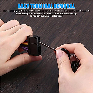 Moly Magnolia 82PCS Terminal Removal Tool Kit, Pin Release Extractor Wire Connector, Depinning Tool Set with Protective Bag, Auto Repair Key Removal Tools Universal for Car and Household Devices