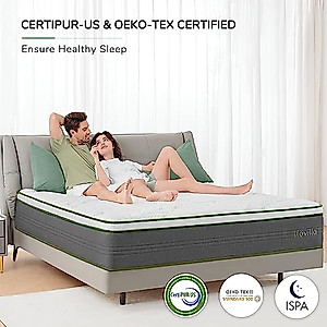 Novilla California King Mattress,12 Inch Gel Memory Foam Hybrid Mattress with Individually Pocket Springs, Breathable Mattresses for Cool Sleep,Motion Isolation & Pressure Relief, Medium Firm,vigour