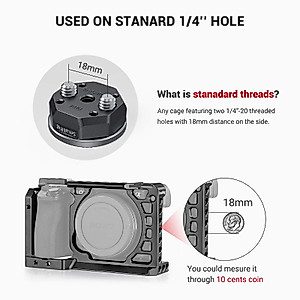 SMALLRIG Standard Rosette Bolt-On Mount (M6 Thread, 31.8 Diameter) for Camera Cage and Accessories - 1939