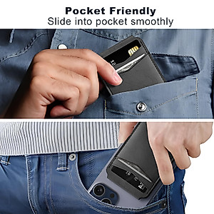 typecase Magnetic Wallet Compatible with Magsafe: Magnetic Phone Wallet & Card Holder for Apple iPhone 16 15 14 13 12 Pro Max - Adjustable Mag Safe Wallet Stand with 4 Card Slots - Black