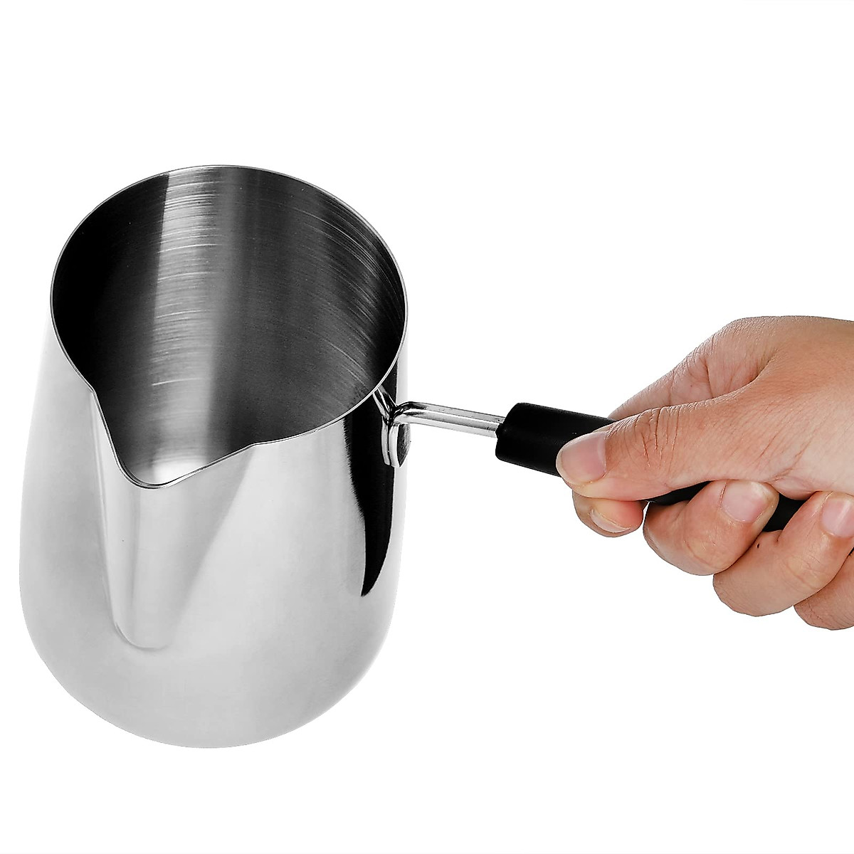 Dicunoy Milk Butter Warmer Pot, 1qt Turkish Coffee Pot, Large Stovetop Melting Boiling Pot with Spout, Cezve Ibrik Briki Greek Arabic Coffee Maker for Chocolate Heating, Camping, 18/8 Stainless Steel