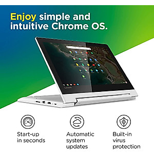 Lenovo Chromebook Flex, MediaTek MT8173C Processor, 4GB LPDDR3, 192GB Storage Space(64GB eMMC + 128GB Micro SD), Chrome OS, Blizzard White