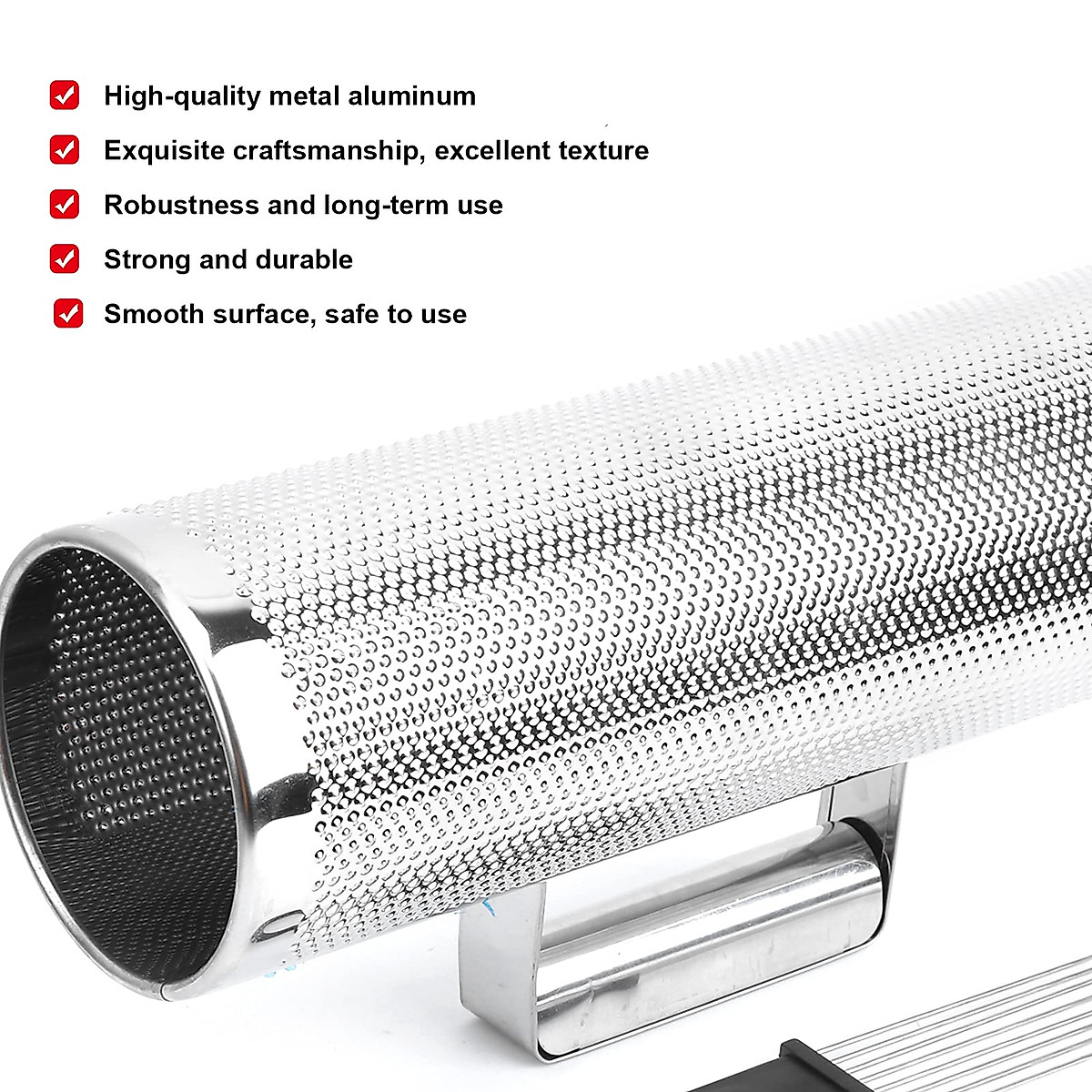 Guiro Shaker with Scraper 4x12in Type A Metal Guiro Shaker Percussion Instrument Music Teaching Aids