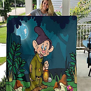 Dopey Lantern- Ultra Soft Throw Blanket Flannel Fleece All Season Light Weight Living Room Bedroom Warm Blanket 80×60inch L M