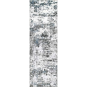 nuLOOM Dali Machine Washable Modern Abstract Runner Rug, 2' 6" x 8', Grey