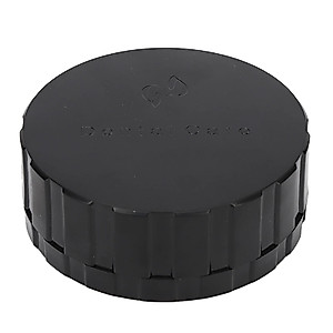 Round Shape Denture Case, Definitely No Leak Denture Bath Box for Traveling with Strainer and Magnetic Mirror, Reusable & Portable, Denture Cup for Care (BLACK)