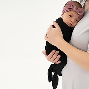 OPAWO Unisex Newborn Baby 3-Pack Cotton Knotted Gowns with Mitten Cuffs and Matching Hat for Boys Girls(Black,White,Gray/0-6 Months)