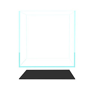 Fzone 7 Gal Rimless Low Iron Fish Tank Nova Clear Ultra-White 45° Mitered Edges Translucent Glass Anata Series Aquarium w/Black Foam Leveling Mat(S30C)