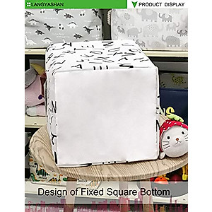 LANGYASHAN Square Storage Baskets Waterproof Canvas Children Laundry Nursery Hamper for Shelves Gift Baskets Toy Organizer Room Decor (Square alphabet)