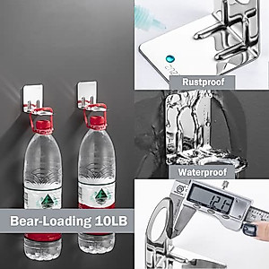 Shampoo Holder for Shower, L Shaped Bottle Rack Wall Mounted Drilling with Nails, Rustproof SUS304 Bathroom Organizer Hooks for Kitchen Bathroom Toilet Balcony Garden Support up to 10 LB (3), Silver