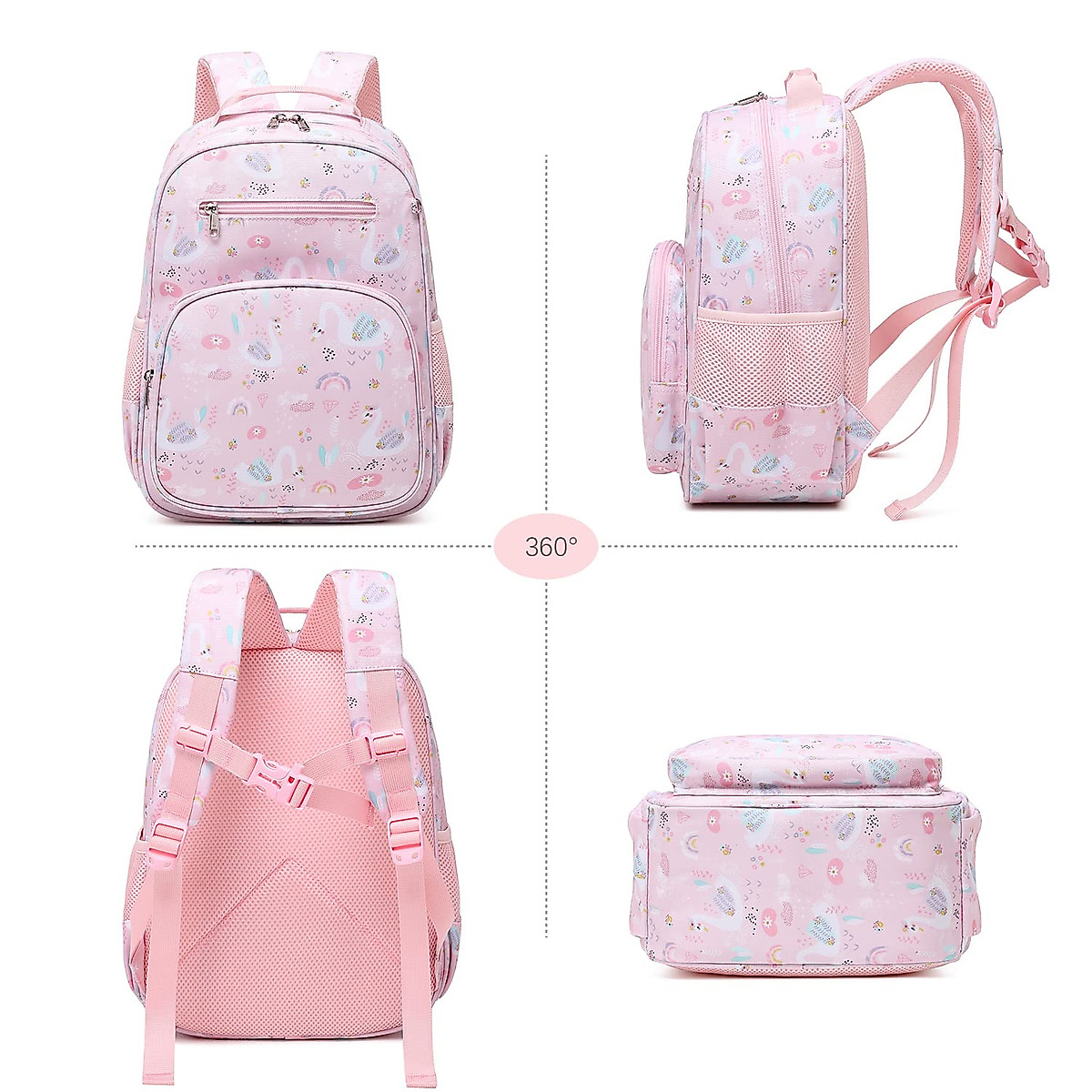 abshoo Swan Backpack for Kid Little Small Girls Bookbag Preschool Toddler Backpack (Swan)