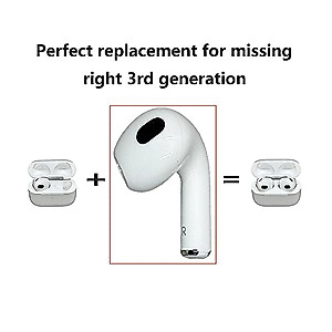 umiucrye Single Right Airpod replacement-3rd Generation Only Model NO.A2565，Wireless Bluetooth connectivity in-Ear,No Charging case or Charging Cable Included.White.