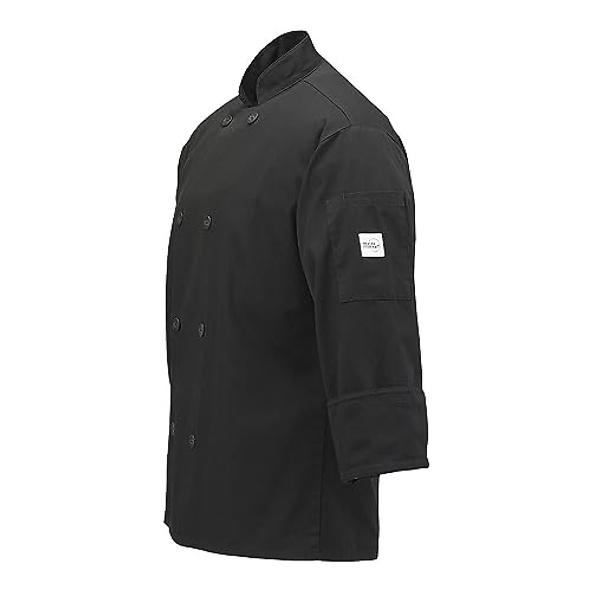Mercer Culinary M60010BKM Millennia Men's Cook Jacket with Traditional Buttons, Medium, Black