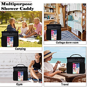 ZJSTRO Portable Shower Caddy,Dorm Room Essentials for guys girls,Hanging Toiletry Bag,College Tote Bag,Mesh Shower Caddy For Dorm,Camping,Gym,Women Men Travel Shower Bag-Black