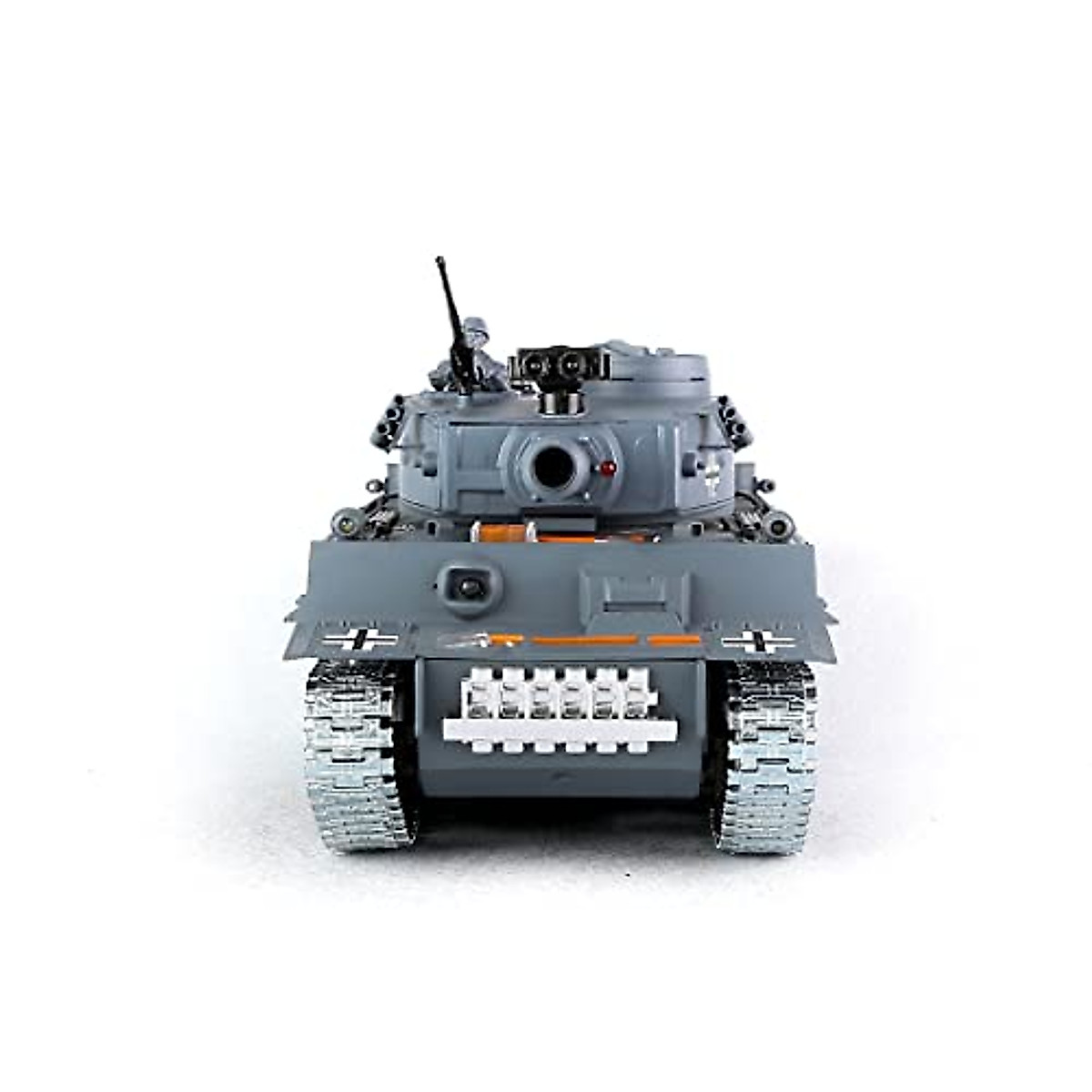 HENAA RC Tank Model, 1/18 2.4Ghz RC German Tiger Infrared Remote Control Main Battle Tank, Military Vehicle Model Alloy Crawler
