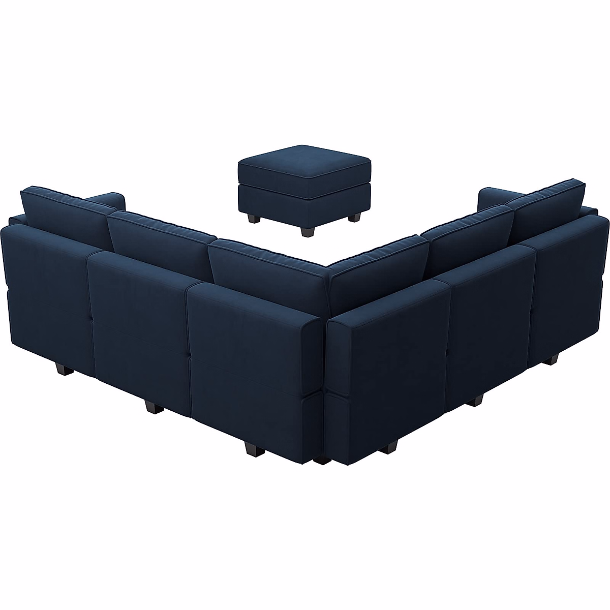 Belffin Modular Sectional Sofa with Storage Seats Velvet L Shaped Corner Couch Convertible Sectional Sofa with Chaise (Blue, L Shape-1)…