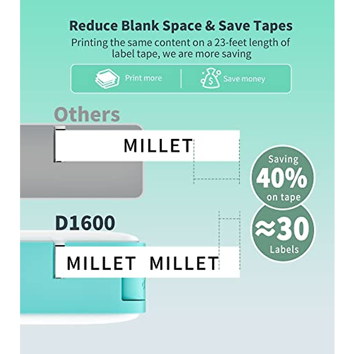 Vixic Label Maker Machine with Tape D1600 Label Maker Bluetooth Label Printer Sticker Maker for Phone Labeler Machine with Multiple Templates for Home, Office, School, Storage, Kitchen, Gift Labeling