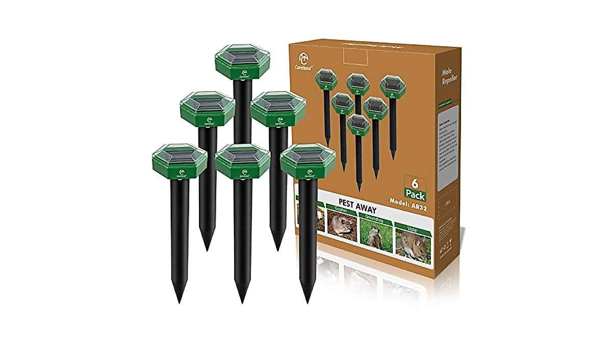 Solar Ultrasonic Mole Repellent Stakes: Gopher & Vole Control