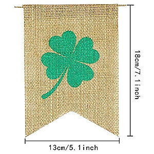 St. Patrick's Day Decorations Lucky Shamrock Banner Irish Four Leaf Clover Garland Flags