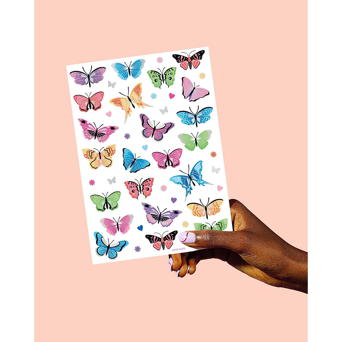 xo, Fetti Butterfly Temporary Tattoos - 46 Glitter Styles | Rainbow Fairy Birthday Party Supplies, Monarchs, Hearts, Flowers, Garden Arts and Crafts