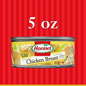 Hormel Premium No Salt Added Canned Chunk Chicken Breast in Water, 5 Ounce (Pack of 12)