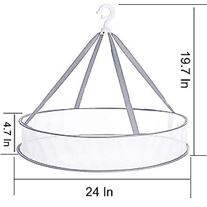 Qtopun Foldable Hanging Mesh Dryer, Sweater Drying Rack Single-Layer Flat Clothes Drying Net Laundry Hanging Mesh Rack for Underwear Lingerie Toy Herb