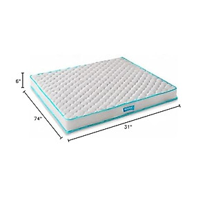 Linenspa 6 Inch Mattress - Firm Feel - Bonnell Spring with Foam Layer - Mattress in a Box - Youth or Kids Bed - Guest Bedroom - Durable and Breathable Support - Affordable - Narrow Twin Size, Grey