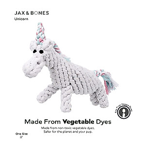 Jax & Bones Dog Rope Toy for Gentle Chewers - 8" Pull Toy for Dogs - Tug of War Toy for All Breeds | One Size Unicorn