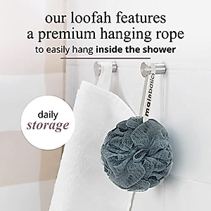 MainBasics Bath Shower Loofah Sponge Pouf Body Wash Scrubber (Set of 3)