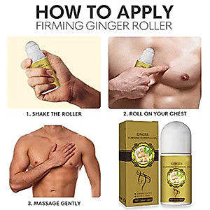 TURSHI Gynecomastia Firming Ginger Roller,2023 New Gynecomastia Tightening Ginger Cream,Firming Ginger Breast Firming Down Cellulite for A Better Physique Make Them Firmer Cleansing Oil