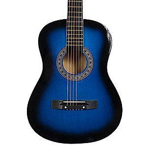 YMC 38" Blue Beginner Acoustic Guitar Starter Package Student Guitar with Gig Bag,Strap, 3 thickness 9 Picks,2 Pickguards,Pick Holder, Extra Strings, Electronic Tuner -Blue