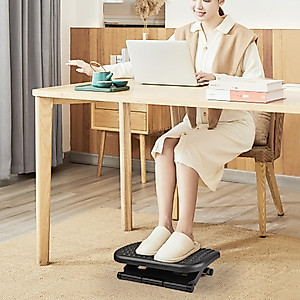 Auslar Foot Rest for Under Desk at Work, Ergonomic Adjustable Foot Rest with Massage Texture Board, Under Desk Foot Stool for Office, Home
