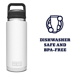 YETI Rambler 26 oz Bottle, Vacuum Insulated, Stainless Steel with Chug Cap, White