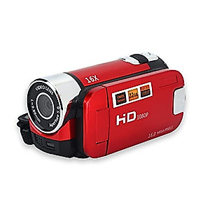 HD Digital Video Camera, 16X Digital Camera, 2.4 Inch Screen Video Camera for Kids, Beginners, Teenagers, 270 Degree Rotation, 118 x 51.5 x 58.5mm(Red)