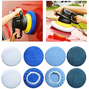 Buffer Bonnets for 5 to 6 inch, 8pcs Buffing Pads Bonnets, Polishing Bonnets 5-6 inch, Buffing Bonnets, Microfiber Bonnets, for 5-6inch Orbital Buffer Polisher (5-6inch-8pcs 4colors)