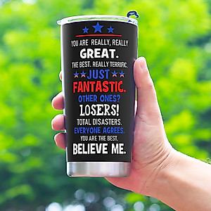 AREOK Best Retirement Gifts for Men, Happy Retirement Gifts - Funny Retired Gifts for Men, Coworker Leaving Farewell Going Away Gifts for Coworkers Friends, 20 OZ Retirement Tumbler Cup, Black