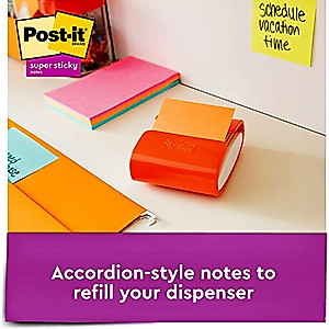 Post-it Super Sticky Pop-upNotes, 3x3 in, 6 Pads, 2x the Sticking Power, Energy Boost Collection, Bright Colors (Orange, Pink, Blue, Green),Recyclable (R330-6SSUC)