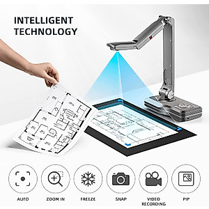 JOYUSING V508 VGA/HDMI/USB Three Mode 8MP Document Camera for Teachers, Mac, Windows, Chromebook Compatible Excellent for Online Teaching, Distance Learning, Web Conferencing