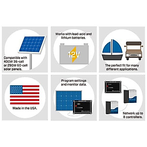 Blue Sky Energy SB3000i Solar Boost 30A MPPT Charge Controller with Display, Fully programmable for Lead-Acid or Lithium Batteries. Dual Battery Charge or 30A LVD Load Output