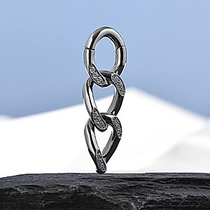 PUNKYOUTH 1 Pair Chain Diamond Ear Hangers 6g Ear Weights For Stretched Ears 4mm Ear Gauges Elegant Dangle Plug Earrings For Women Brass Piercings