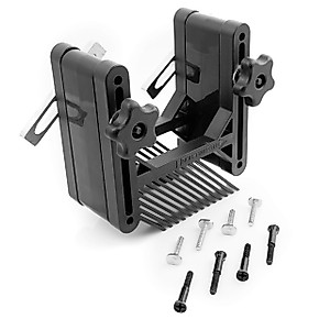 Dual Deluxe Stackable Featherboards with Riser Blocks Aluminum Miter Lock Bar and T Bolt Hardware for Track or Miter Slot Mounting Ideal for Table Saws Router Tables and Band Saws