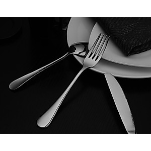 Rustproof Flatware Set for 5 Stainless Steel Flatware Cutlery 15 Pcs Silverware Dinner Knife Forks and Spoons Dinning Silver Tableware Eating Utensils for Home and Restaurant Lunch Dinner