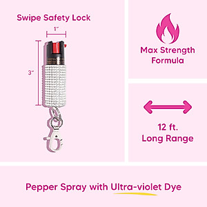 BlingSting Pepper Spray Keychain for Women Silver